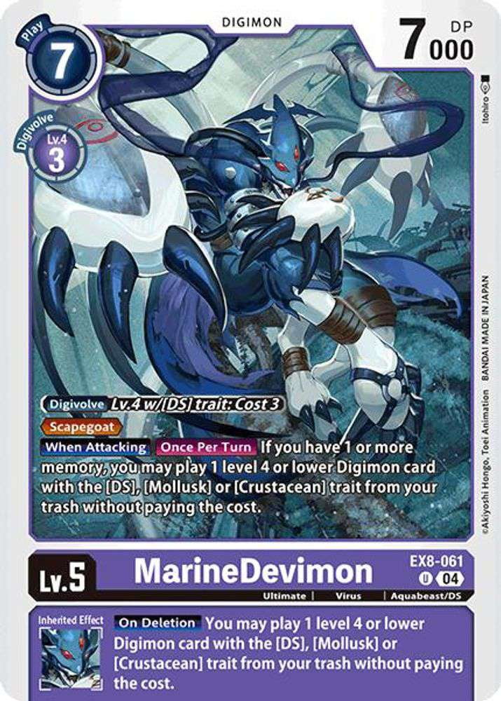 Digimon Chain of Liberation Uncommon MarineDevimon EX8-061 - Walmart.com