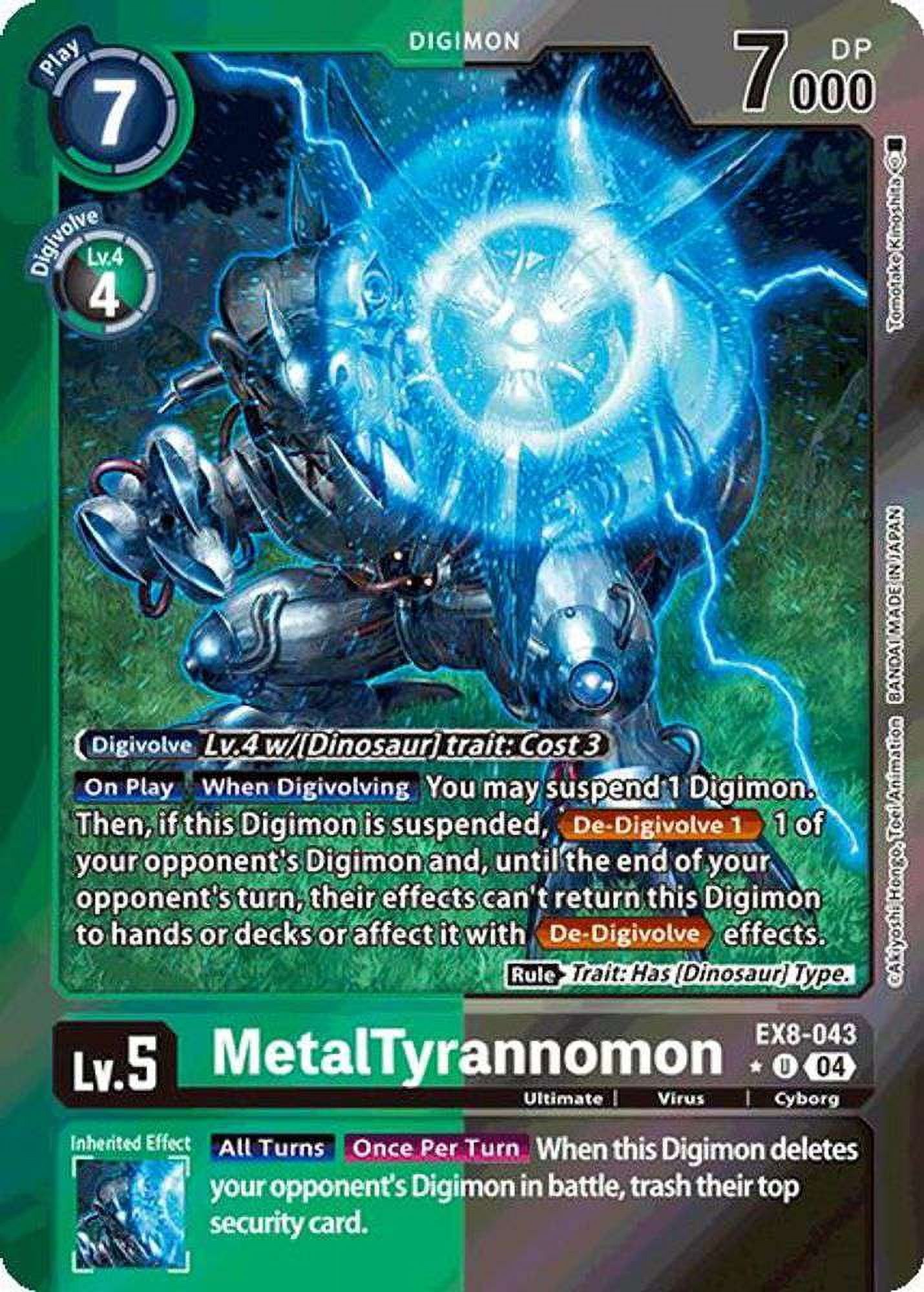 Digimon Chain of Liberation Uncommon MetalTyrannomon EX8-043 (Limited ...