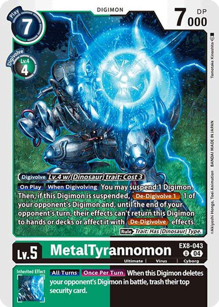 Digimon Chain of Liberation Uncommon MetalTyrannomon EX8-043 - Walmart.com