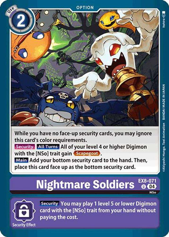 Digimon Chain of Liberation Uncommon Nightmare Soldiers EX8-071 ...