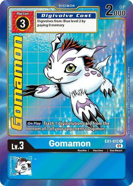 Digimon Classic Collection Common Gomamon EX1-012 (Alternate Art ...
