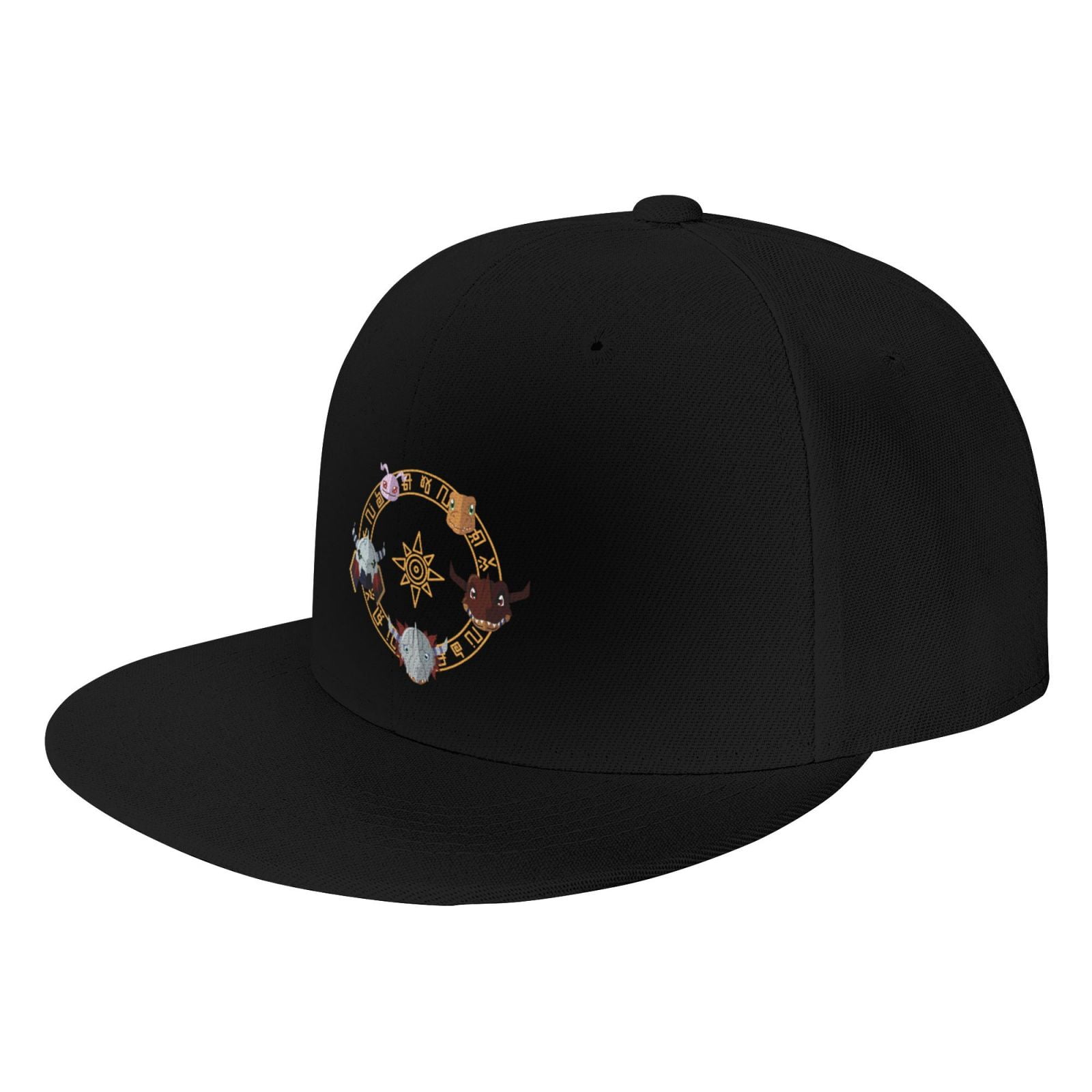Digimon Crests Adult Flat Brim Hip Hop Hat Dad Hat Baseball Cap For Men ...