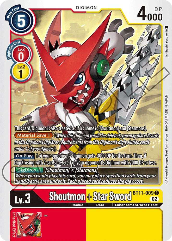 Digimon Dimensional Phase Common Shoutmon + Star Sword BT11-009 - Walmart.com