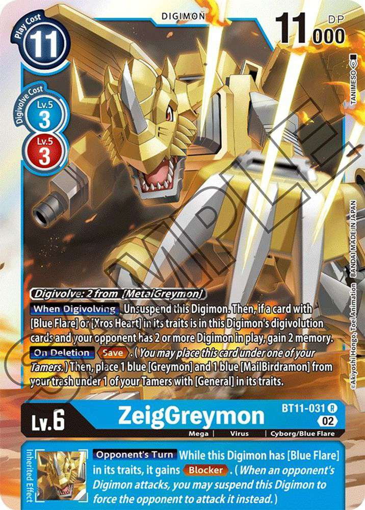 Digimon Dimensional Phase Rare ZeigGreymon BT11-031 - Walmart.com