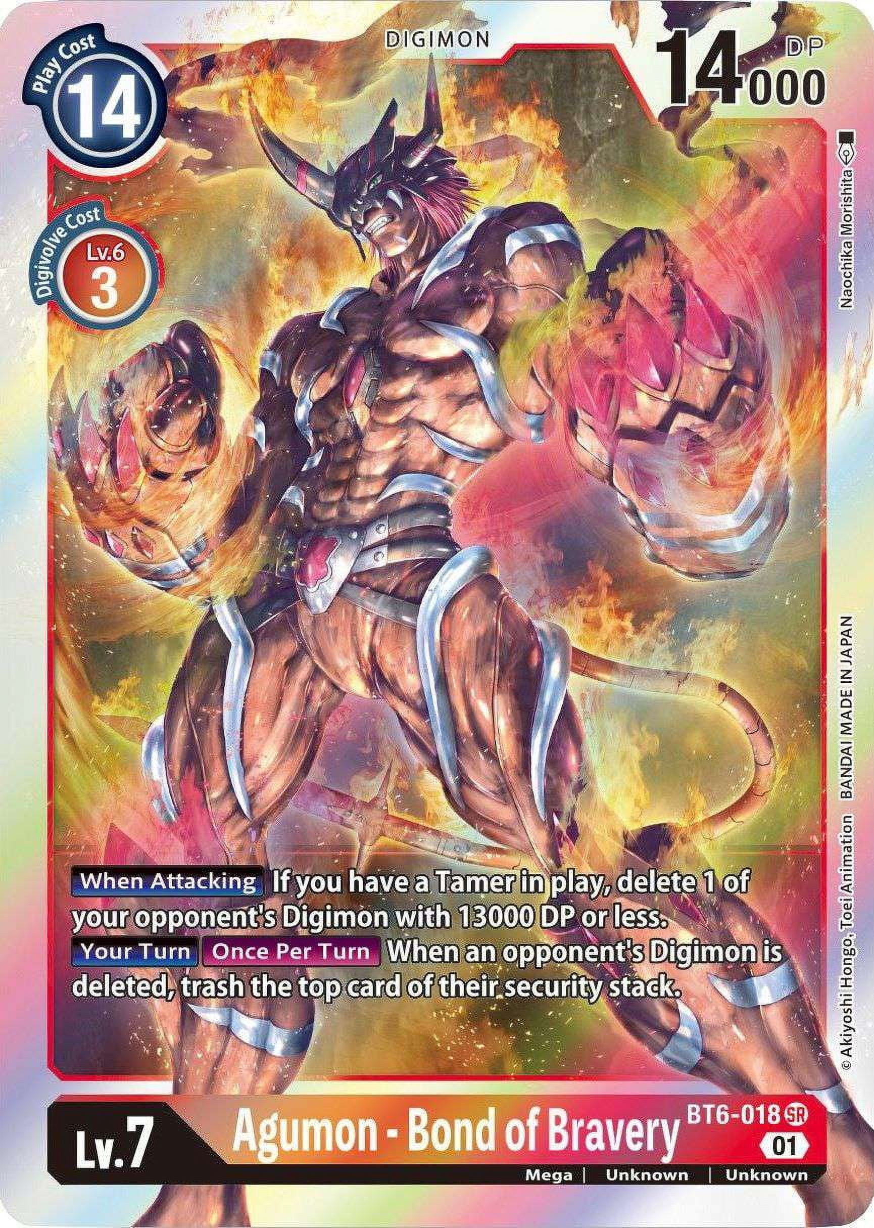 Digimon Double Diamond Super Rare Agumon - Bond of Bravery BT6-018 ...