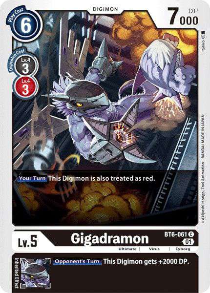 Digimon Double Diamond Common Gigadramon BT6-061 - Walmart.com