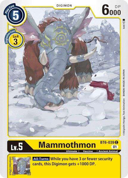 Digimon Double Diamond Common Mammothmon BT6-039 - Walmart.com