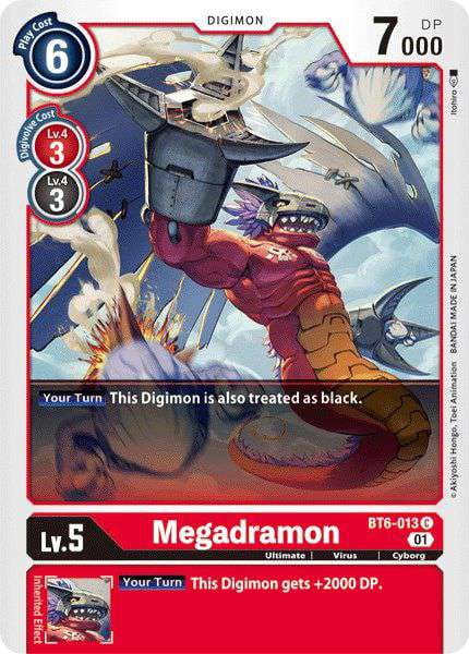 Digimon Double Diamond Common Megadramon BT6-013 - Walmart.com