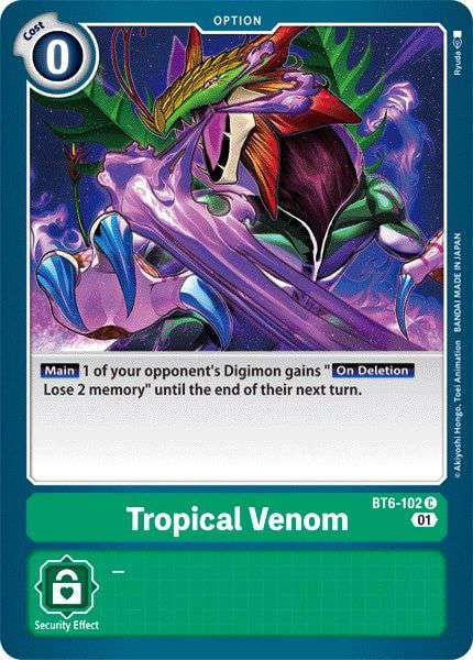Digimon Double Diamond Common Tropical Venom BT6-102 - Walmart.com