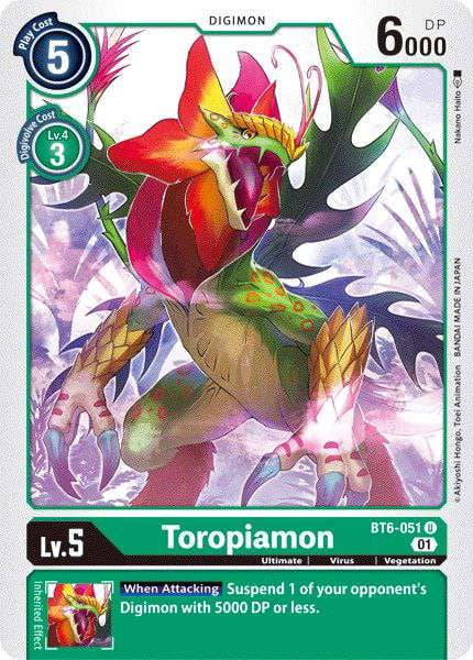 Digimon Double Diamond Uncommon Toropiamon BT6-051 - Walmart.com