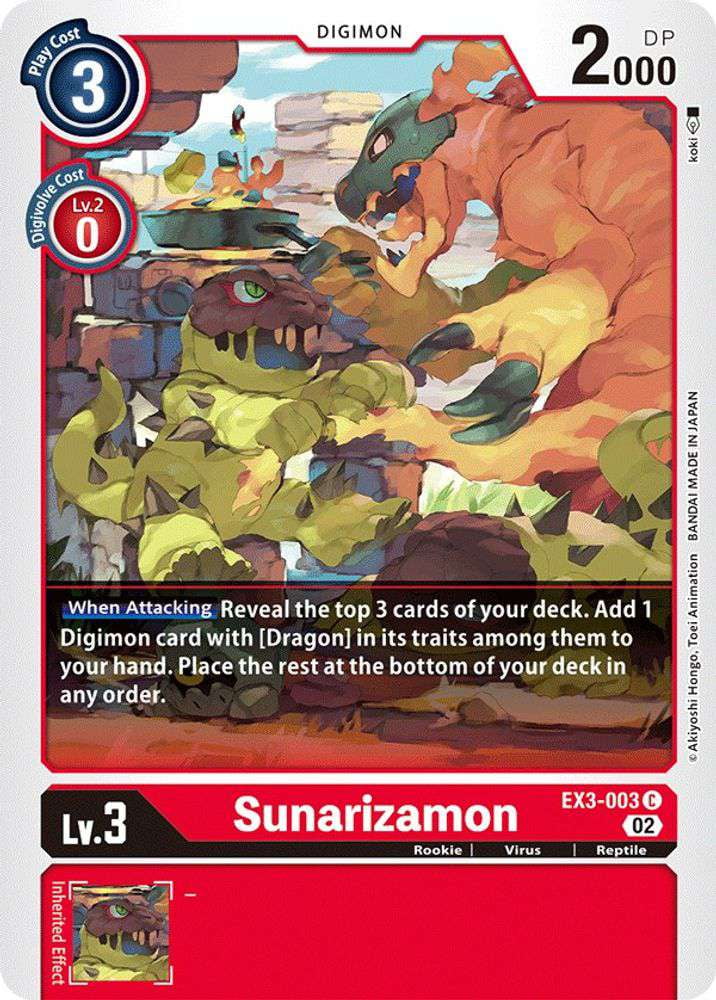 Digimon Draconic Roar Common Sunarizamon EX3-003 - Walmart.com
