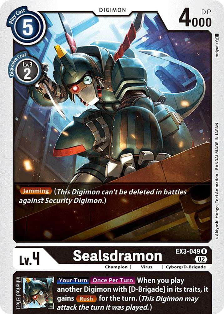 Digimon Draconic Roar Uncommon Sealsdramon EX3-049 - Walmart.com