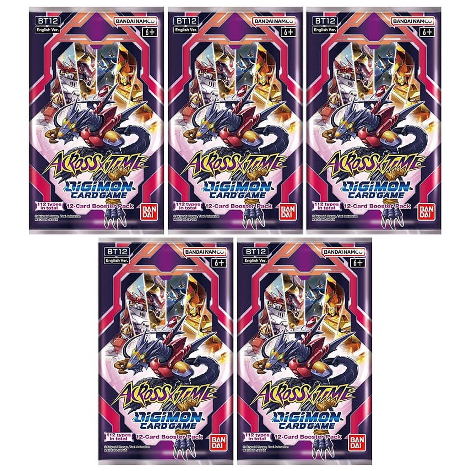 Digimon English Trading Card Game - Across Time BT12 - BOOSTER PACKS (5 ...