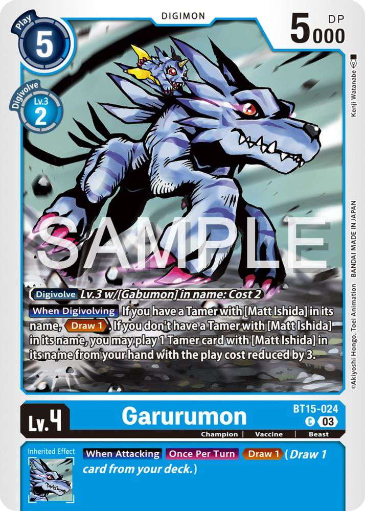 Digimon Exceed Apocalypse Common Garurumon BT15-024 - Walmart.com