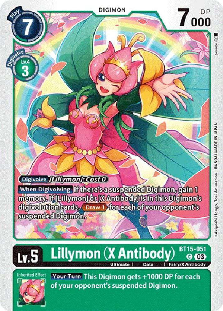 Digimon Exceed Apocalypse Common Lillymon (X Antibody) BT15-051 ...