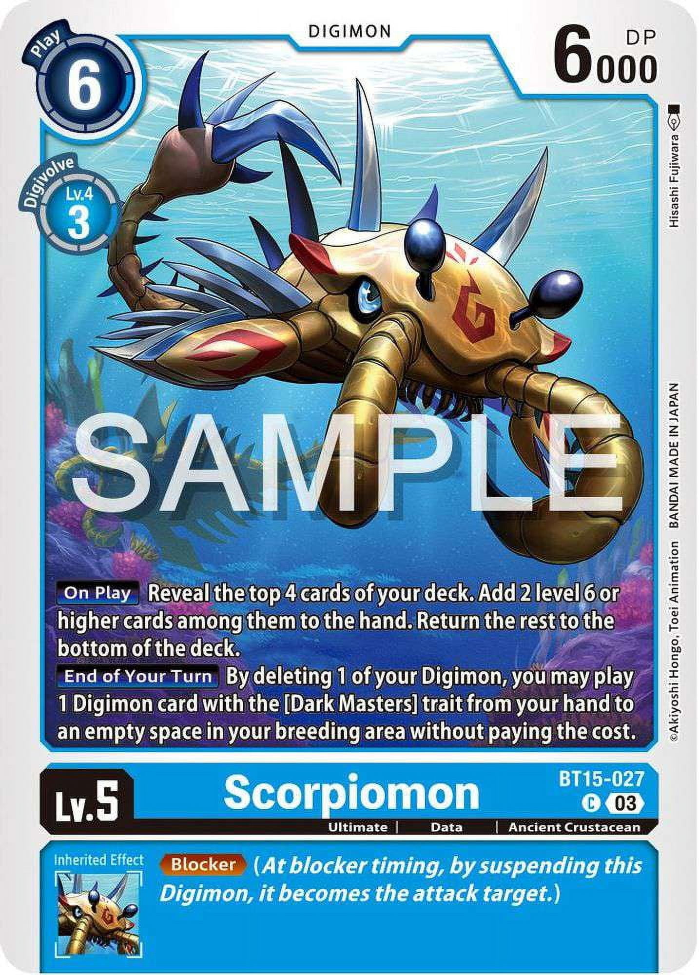 Digimon Exceed Apocalypse Common Scorpiomon BT15-027 - Walmart.com