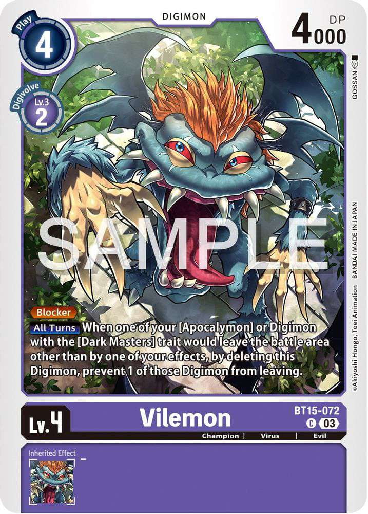 Digimon Exceed Apocalypse Common Vilemon BT15-072 - Walmart.com
