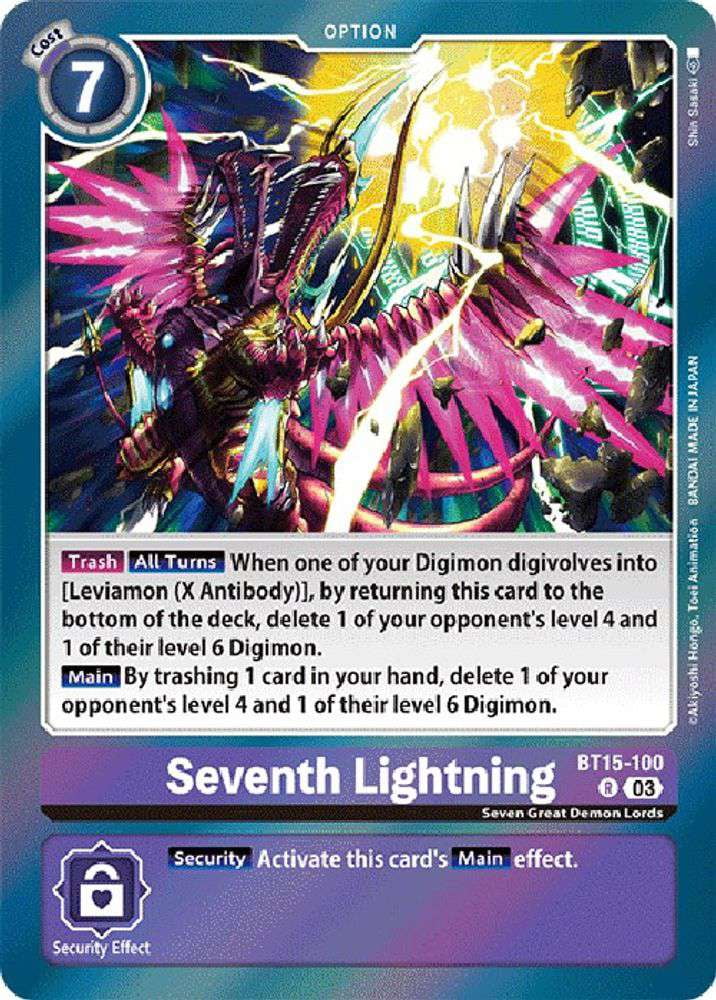 Digimon Exceed Apocalypse Rare Seventh Lightning BT15-100 - Walmart.com