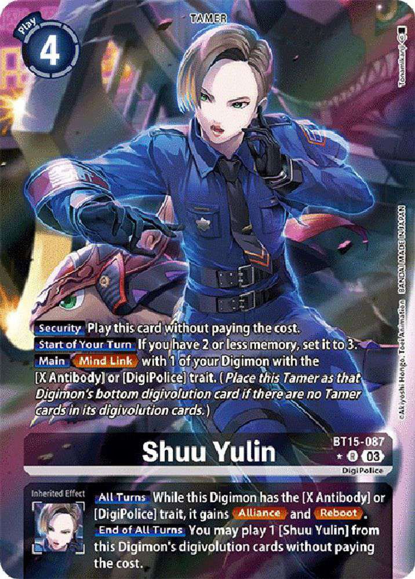 Digimon Exceed Apocalypse Rare Shuu Yulin BT15-087 (Alternate Art ...