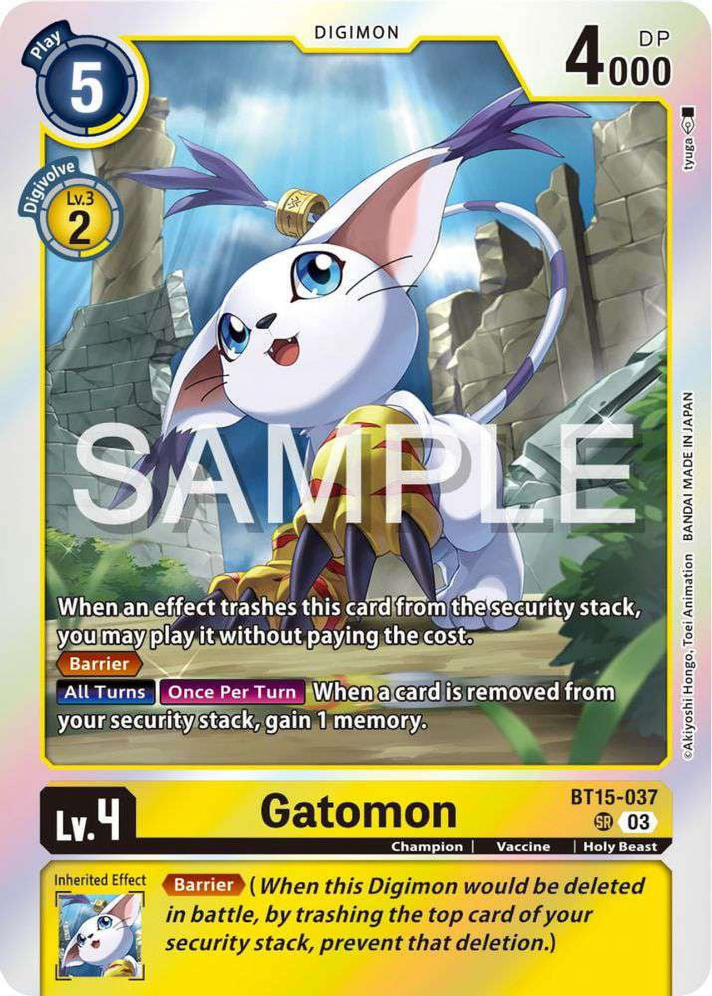 Digimon Exceed Apocalypse Super Rare Gatomon BT15-037 - Walmart.com