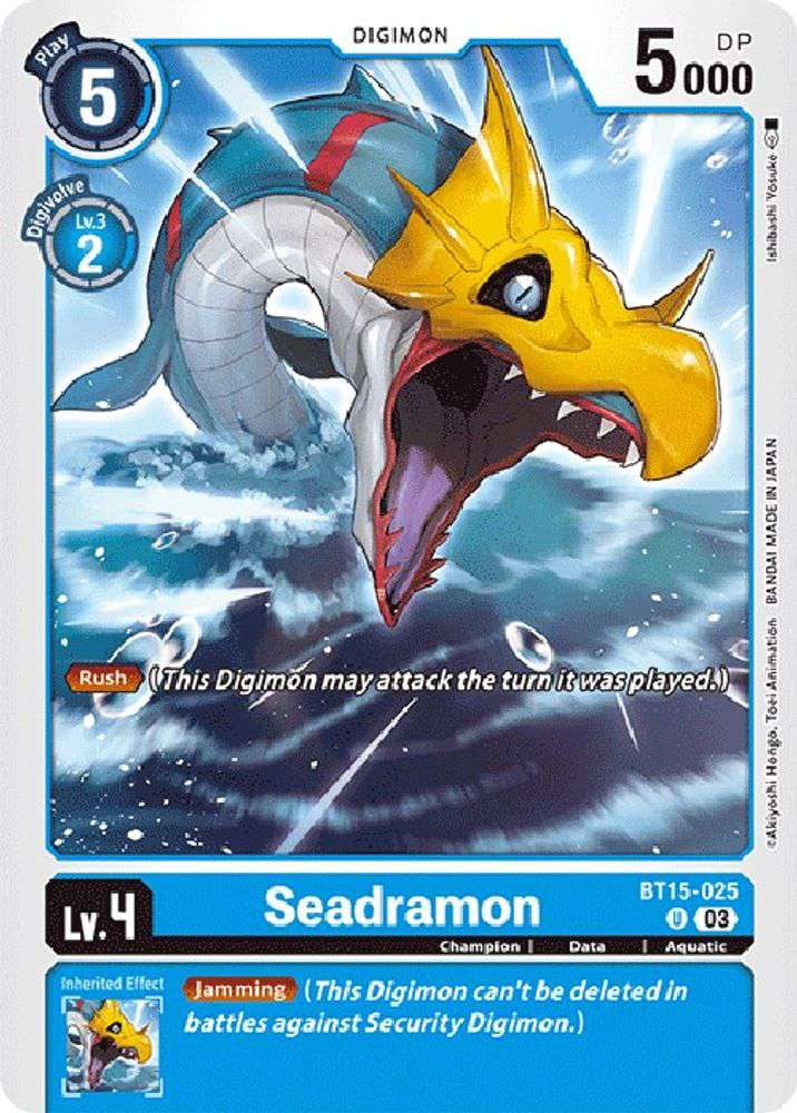 Digimon Exceed Apocalypse Uncommon Seadramon BT15-025 - Walmart.com