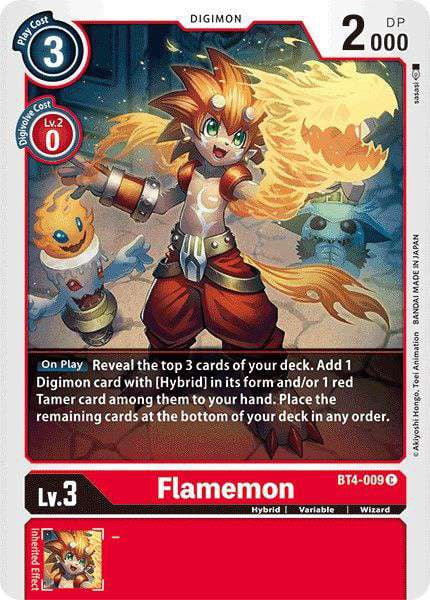 Digimon Great Legend Common Flamemon BT4-009 - Walmart.com