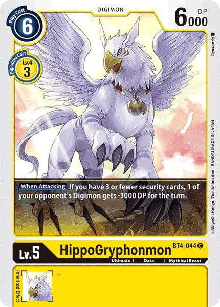 Digimon Great Legend Common HippoGryphonmon BT4-044 - Walmart.com