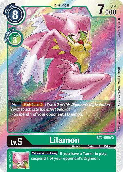 Digimon Great Legend Super Rare Lilamon BT4-059 - Walmart.com