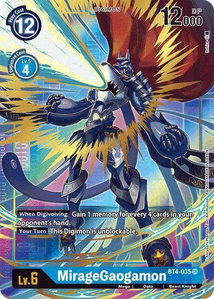 Digimon Great Legend Super Rare MirageGaogamon BT4-035 (Alternate Art ...