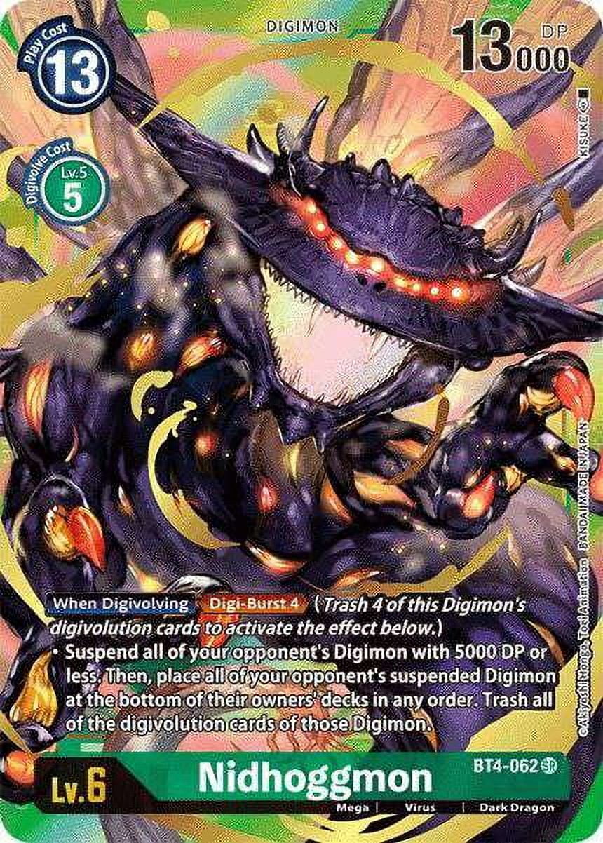 Digimon Great Legend Super Rare Nidhoggmon BT4-062 (Alternate Art) - Walmart.com