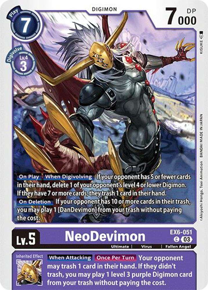 Digimon Infernal Ascension Common NeoDevimon EX6-051 - Walmart.com