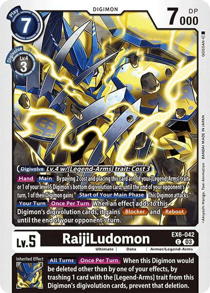 Digimon Infernal Ascension Common RaijiLudomon EX6-042 - Walmart.com