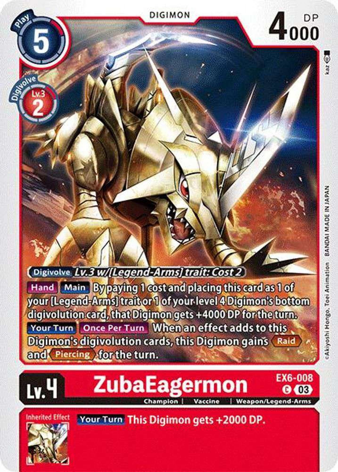 Digimon Infernal Ascension Common ZubaEagermon EX6-008 - Walmart.com