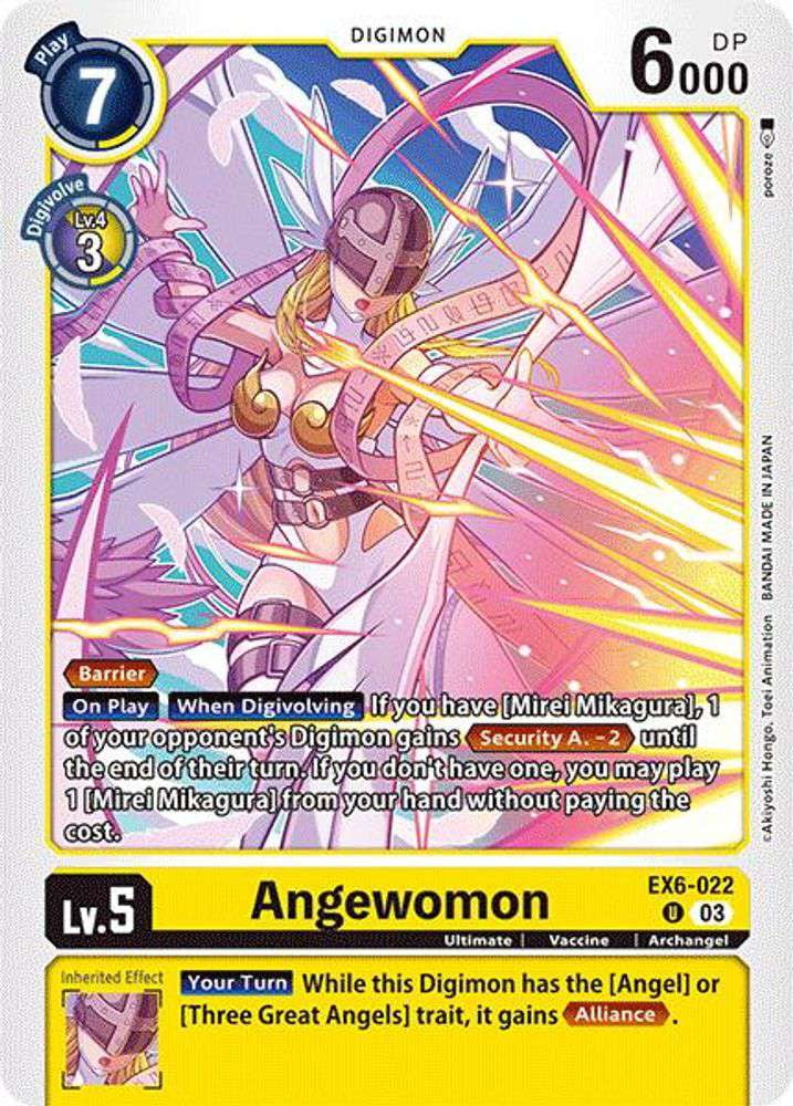 Digimon Infernal Ascension Uncommon Angewomon EX6-022 - Walmart.com
