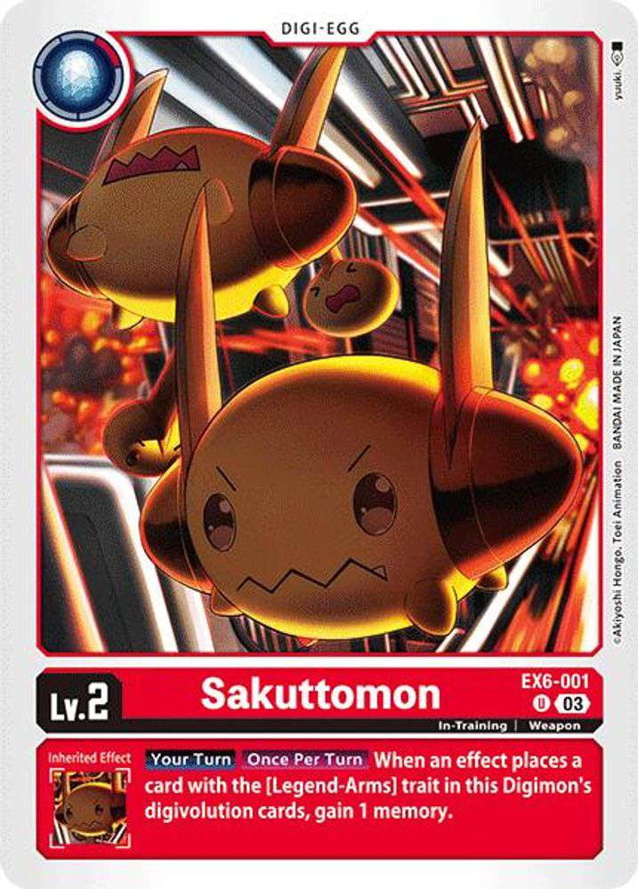 Digimon Infernal Ascension Uncommon Sakuttomon EX6-001 - Walmart.com