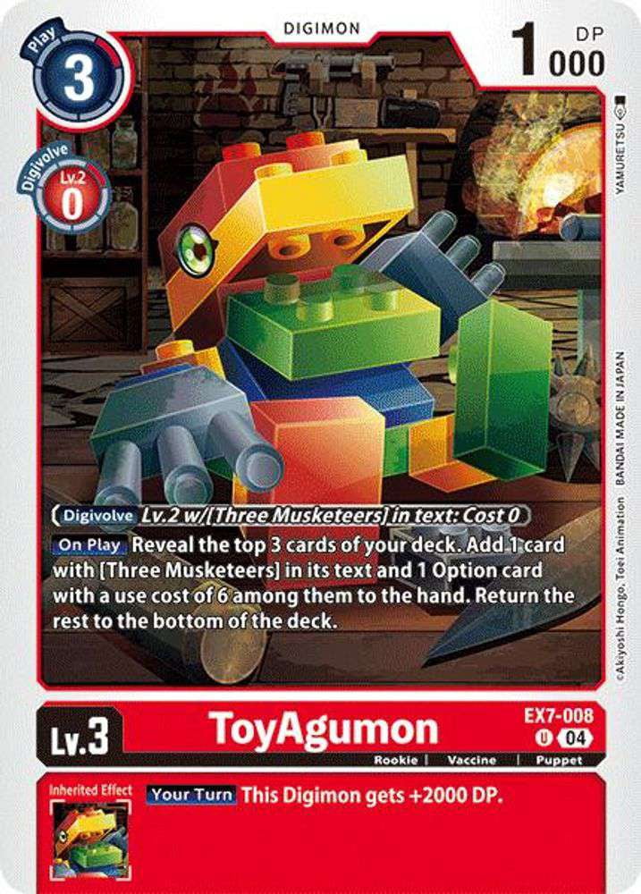 Digimon Liberator Uncommon ToyAgumon EX7-008 - Walmart.com