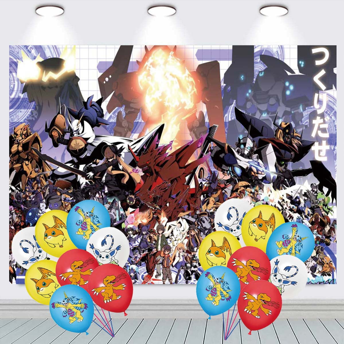 Digimon Monster Backdrop Balloons Banner Party Decorations Taspestry ...