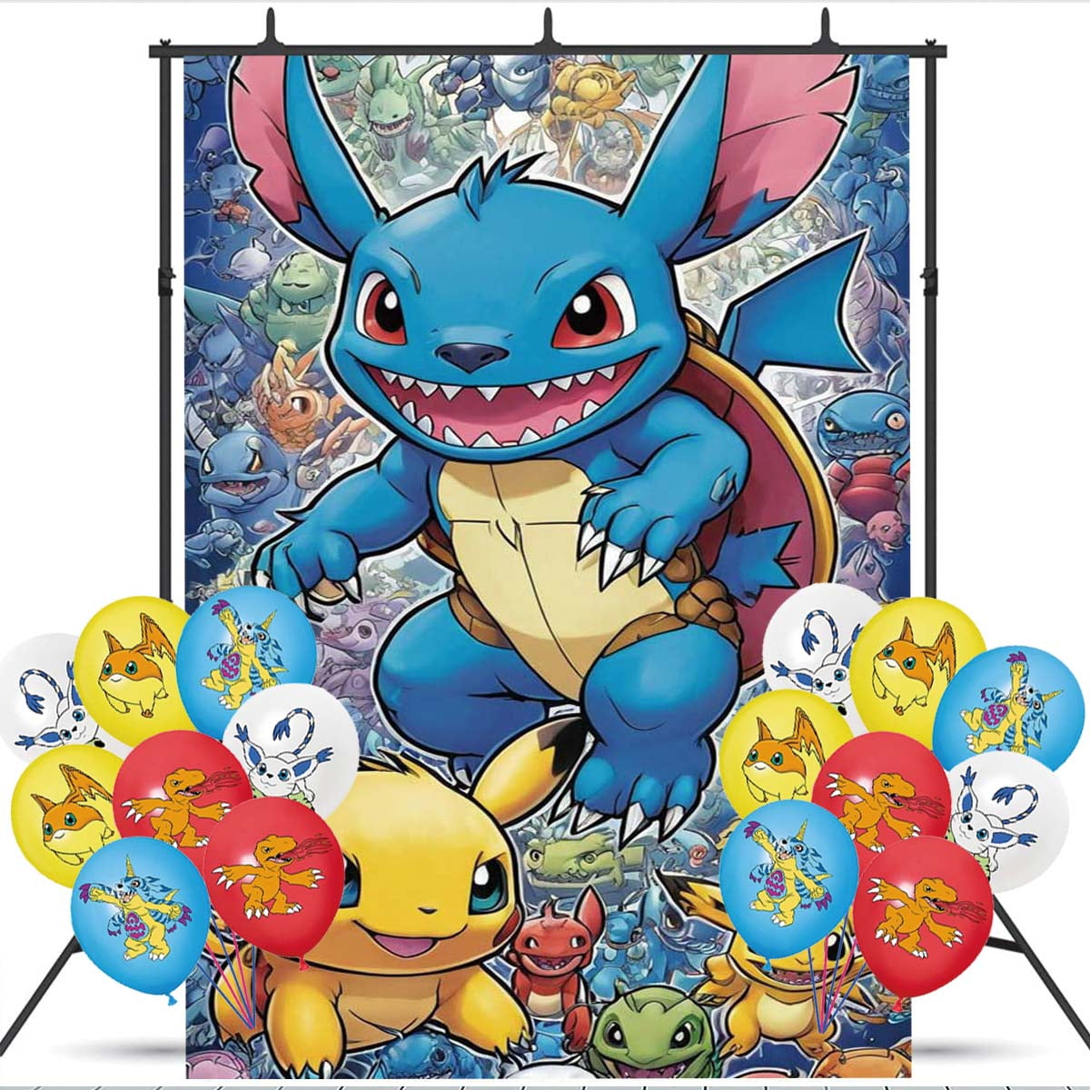 Digimon Monster Backdrop Balloons Banner Party Decorations Taspestry ...