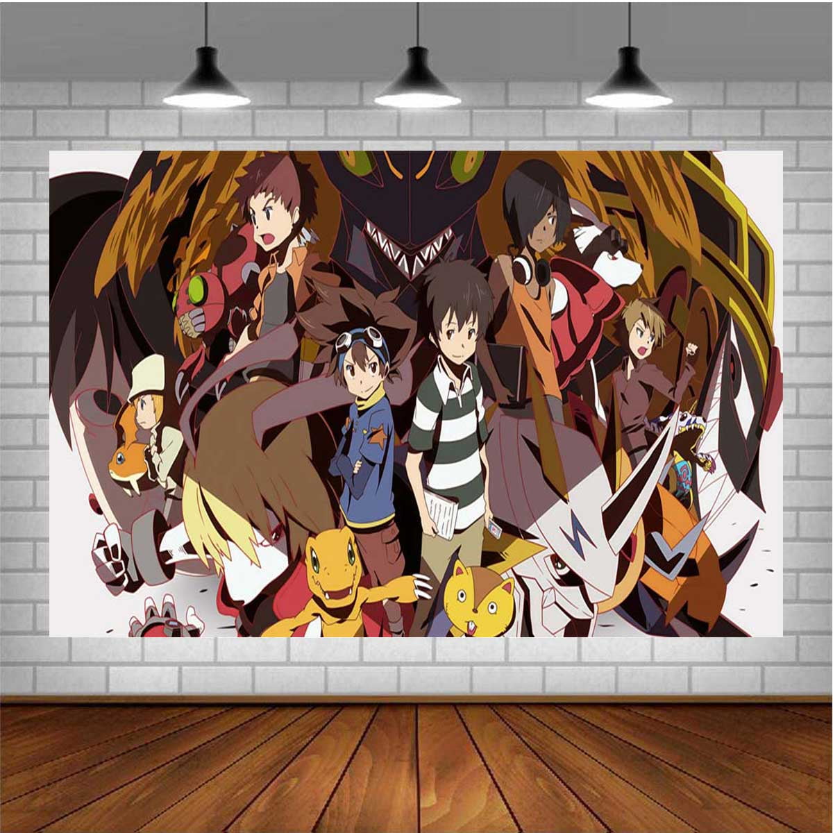 Digimon Monster Banner Poster Wall Decor Birthday Backdrop Background ...