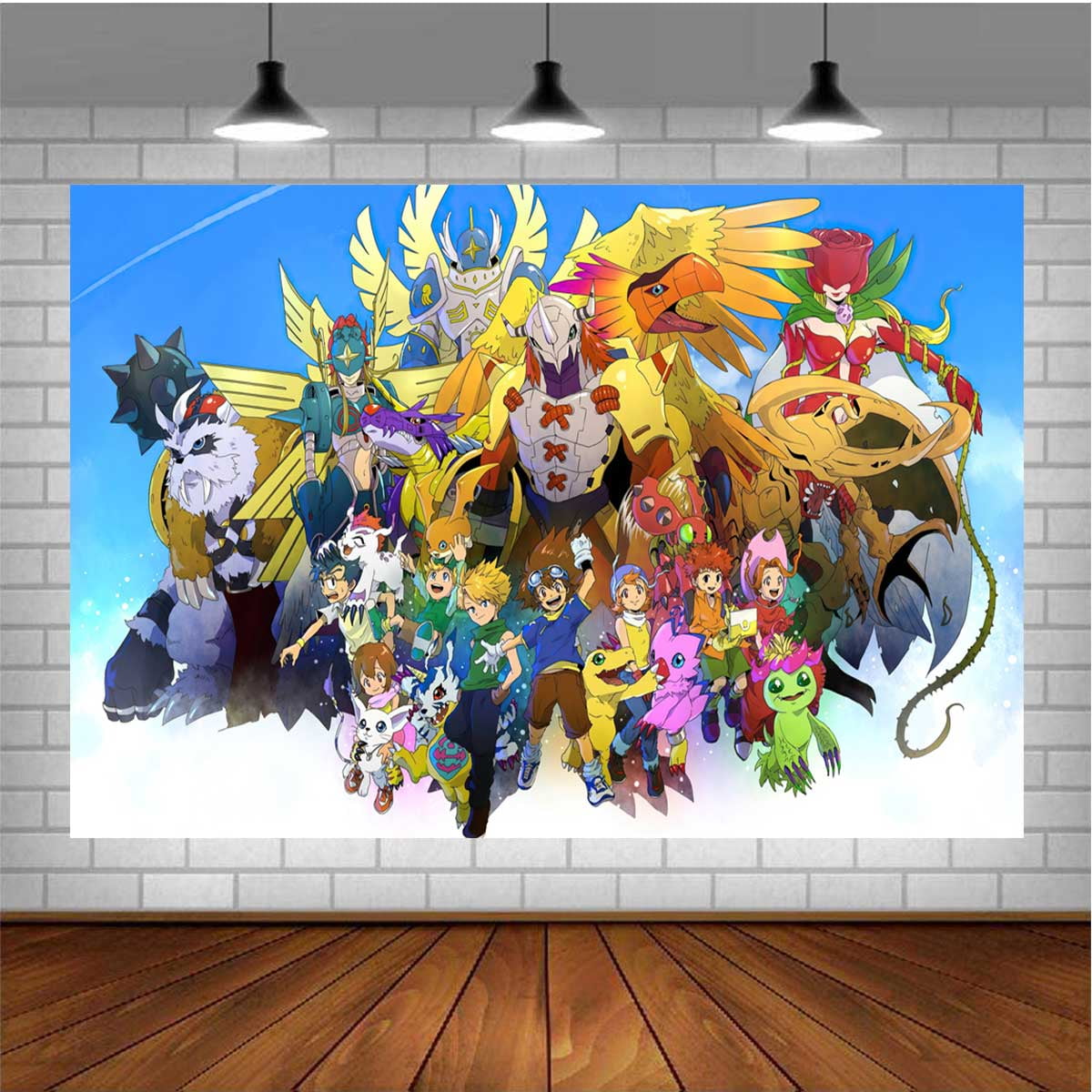 Digimon Monster Banner Poster Wall Decor Birthday Backdrop Background ...