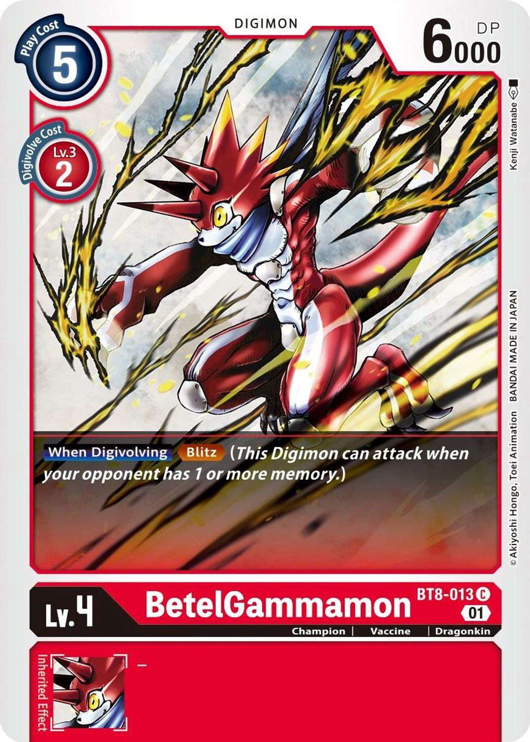 Digimon New Awakening Common BetelGammamon BT8-013 - Walmart.com
