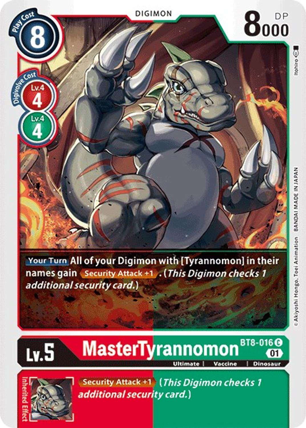 Digimon New Awakening Common MasterTyrannomon BT8-016 - Walmart.com