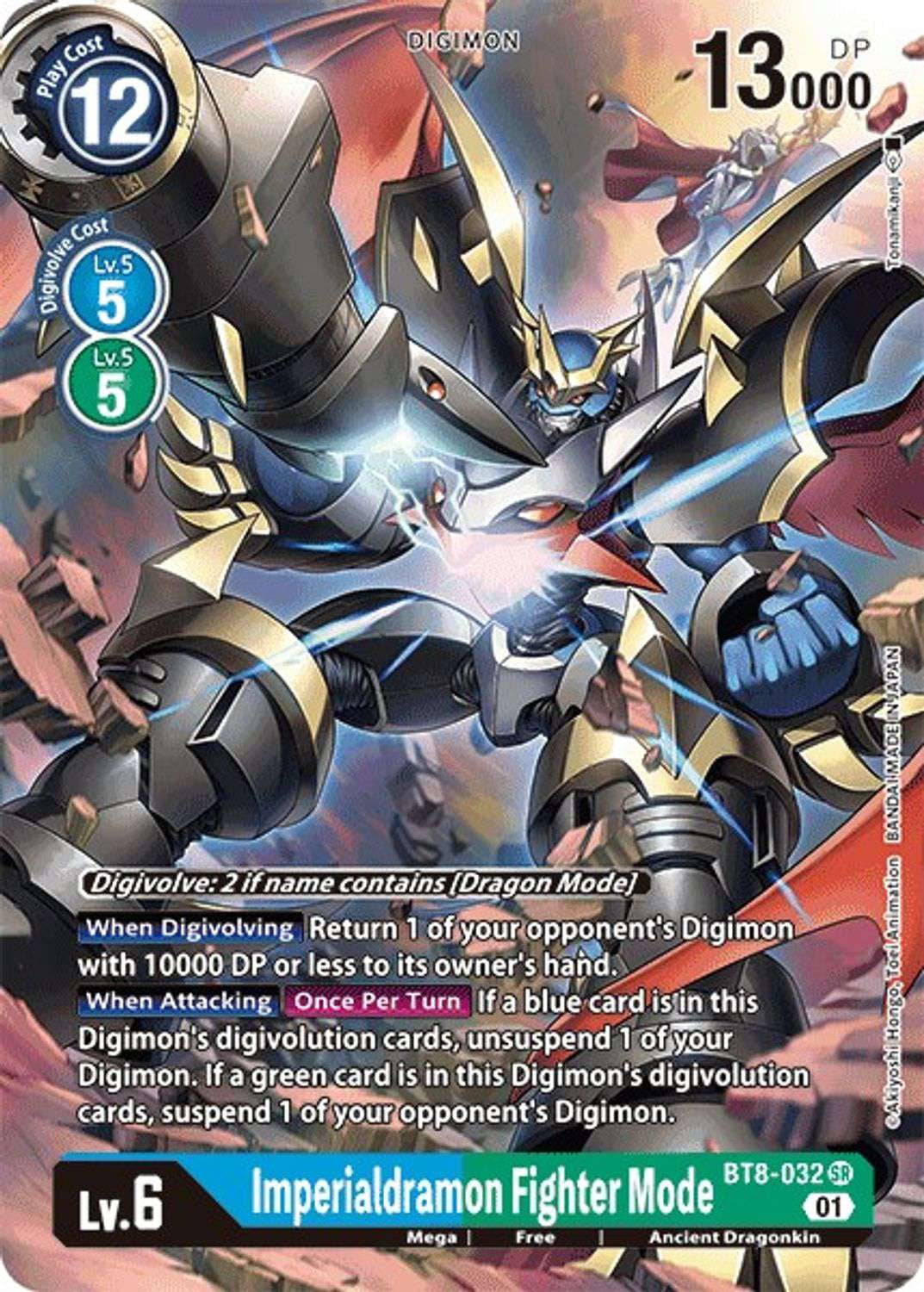 Digimon New Awakening Super Rare Imperialdramon Fighter Mode BT8-032 ...