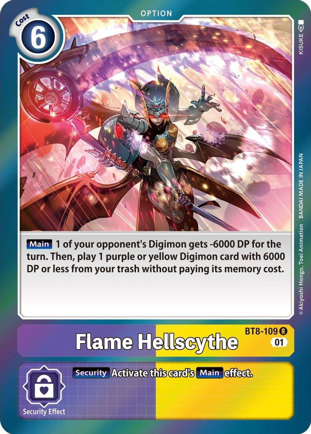 Digimon New Awakening Rare Flame Hellscythe BT8-109 - Walmart.com