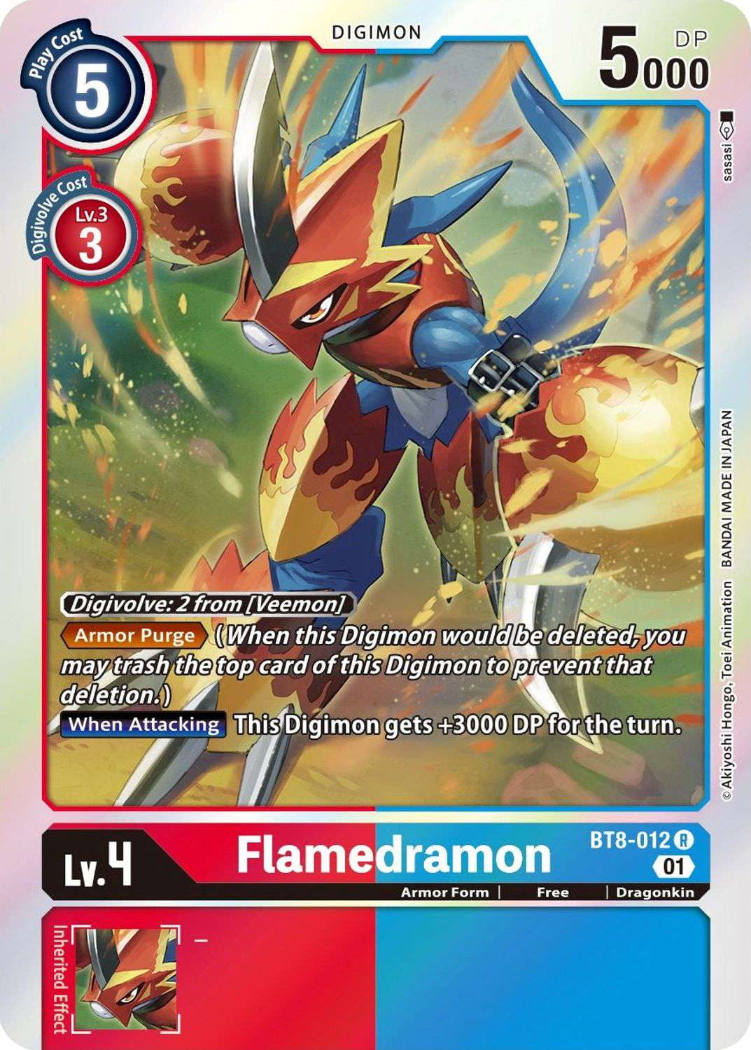 Digimon New Awakening Rare Flamedramon BT8-012 - Walmart.com