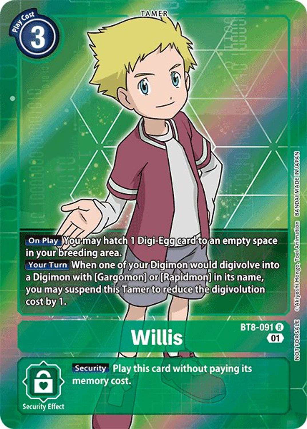 Digimon New Awakening Rare Willis BT8-091 (Box Topper) - Walmart.com