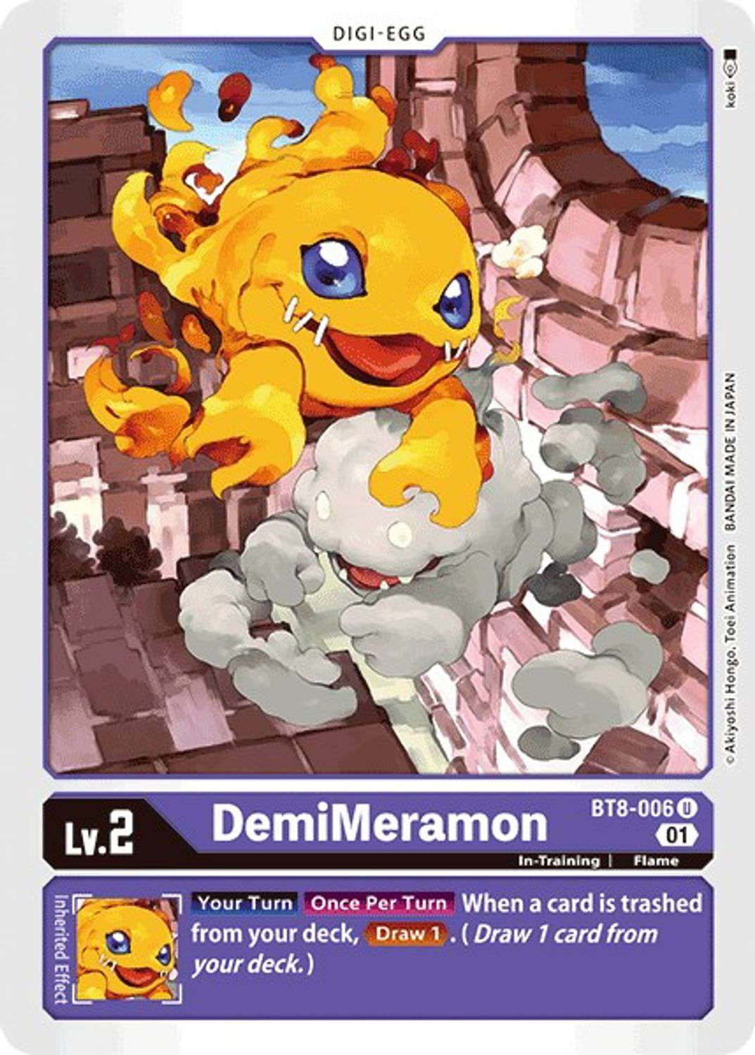 Digimon New Awakening Uncommon DemiMeramon BT8-006 - Walmart.com