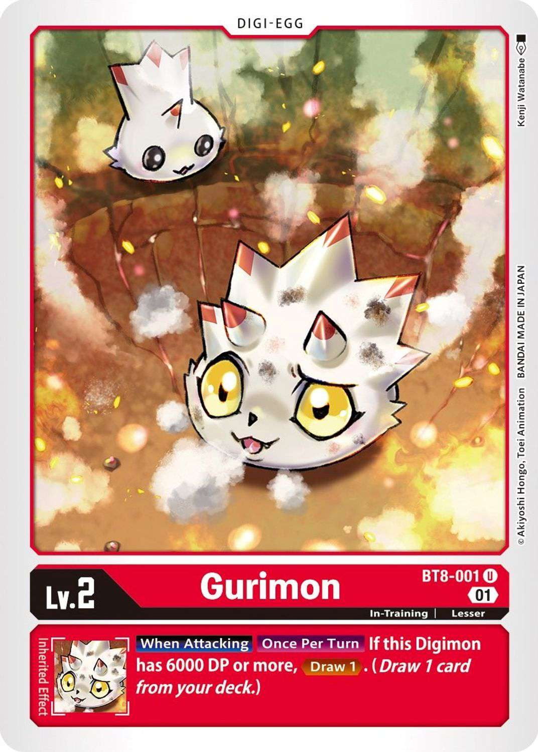 Digimon New Awakening Uncommon Gurimon BT8-001 - Walmart.com