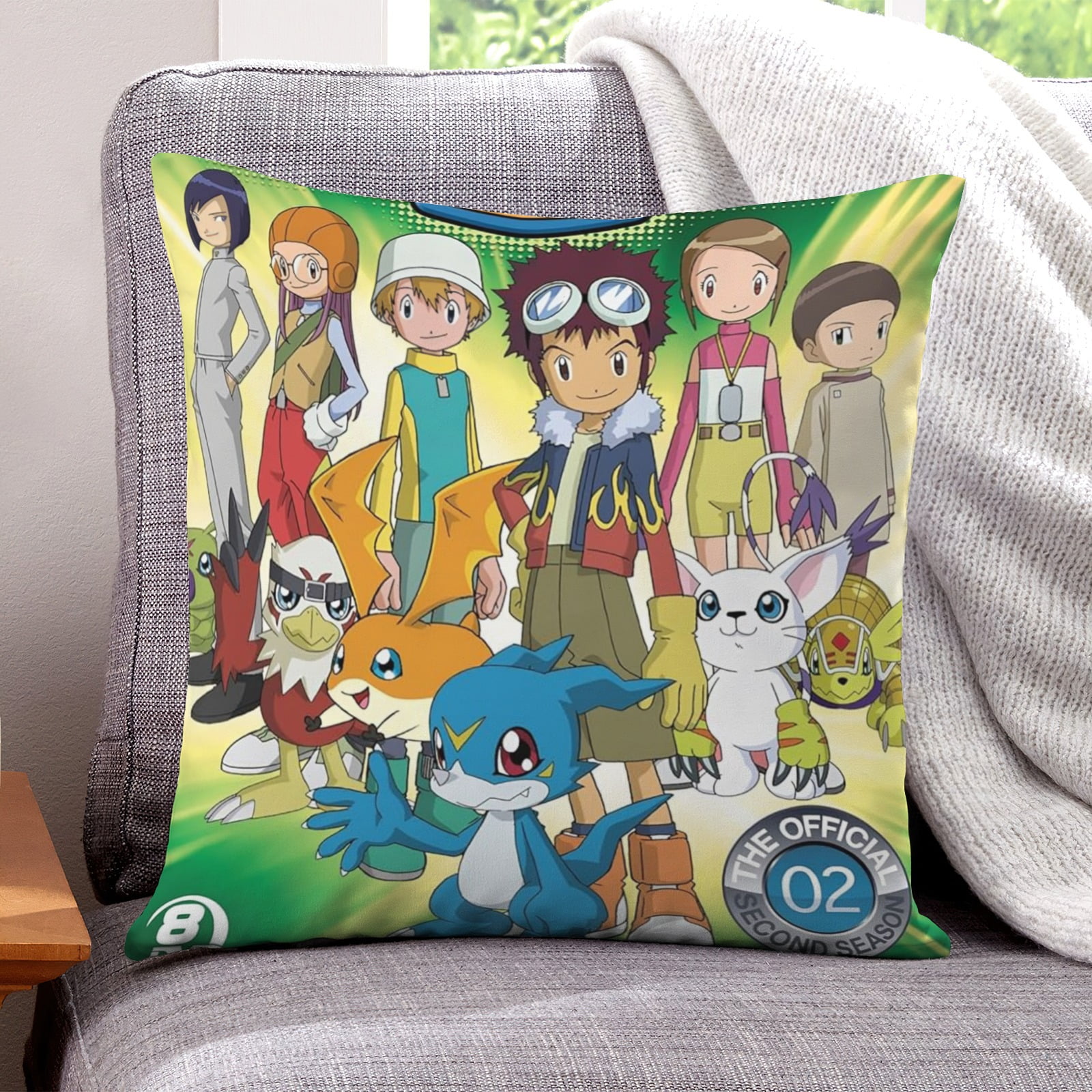 Digimon Pillow Cover Gifts 45 x 45 cm (18 x 18 inches) Pillowcase Home ...