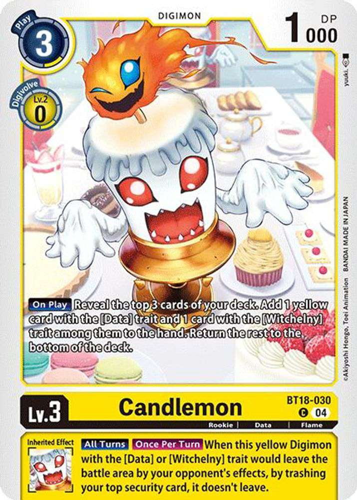 Digimon Release Special Booster 2.0 Common Candlemon BT18-030 - Walmart.com